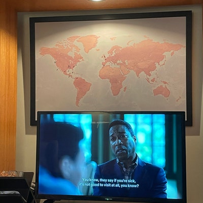 Push Pin World Map Poster Pink World Map World Map Push Pin Print ...