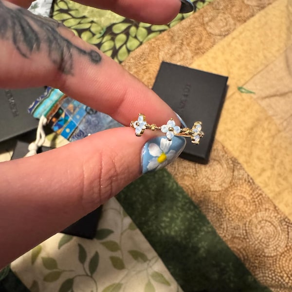 PERIMADE Butterfly Fidget Spinner Ring • Gold Purple Butterfly Spinning ...