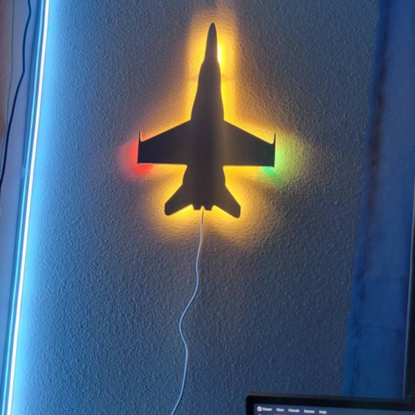 F16 Fighting Falcon Viper - Jet Fighter Plane LED Wood Wall Picture ...