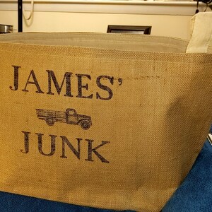 Monogram Burlap Storage Container Burlap Bin Reusable Gift - Etsy