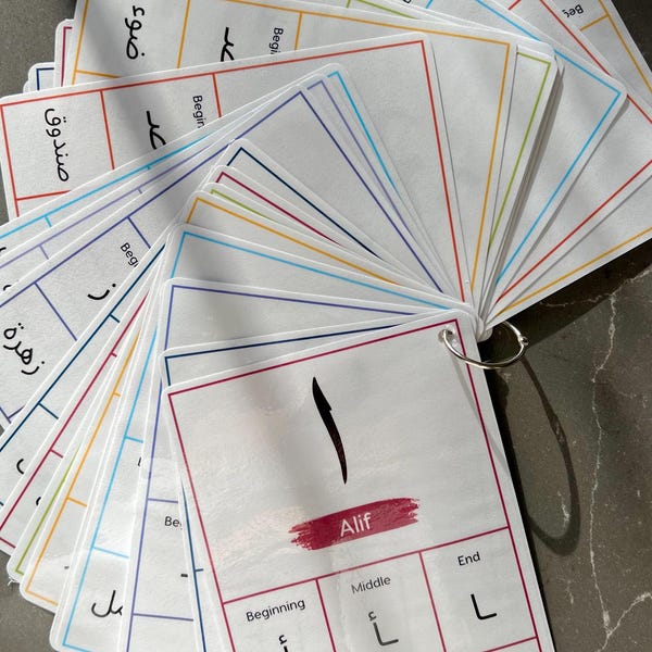 Arabic Alphabet Flashcards Kids Islamic Educational Arabic Letters ...