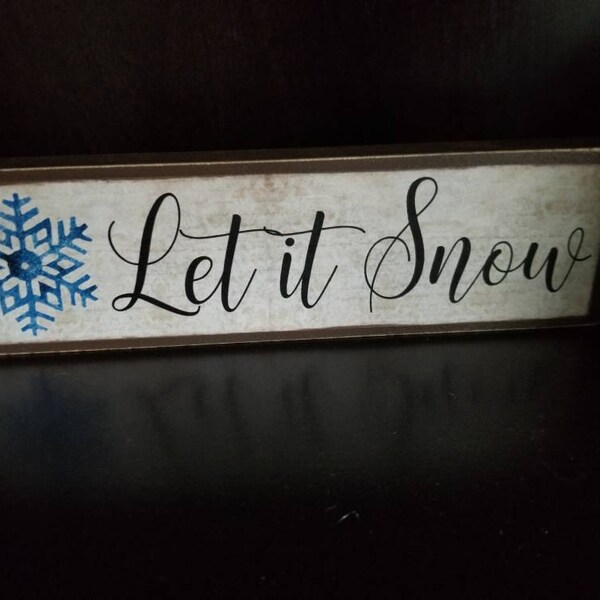 Snowflake Let It Snow Wood Sign - Etsy
