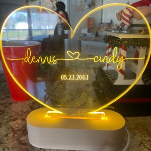 Custom Heart Led Light Personalized Valentines Gift Light - Etsy