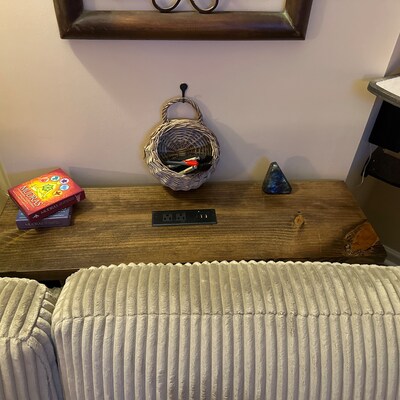 11d Solid Walnut Powered Behind the Couch Narrow Console Table, Custom ...