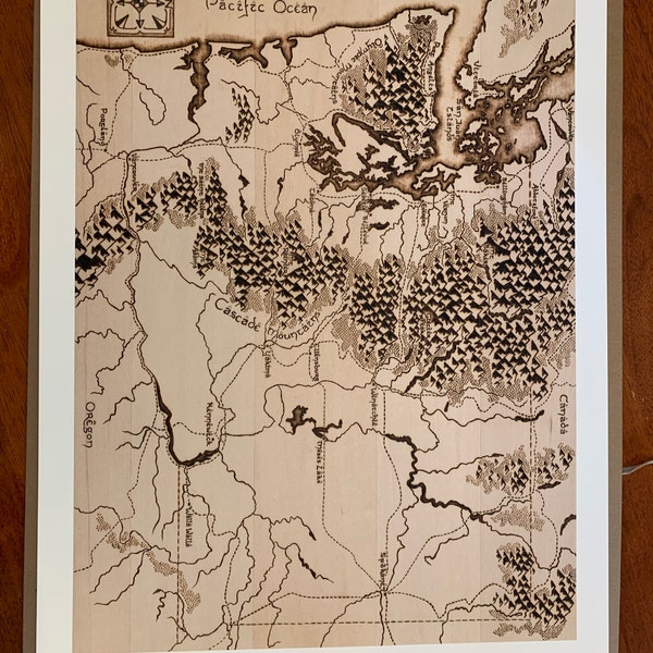 Colorado Giclee PRINT of a Woodburned Lotr-inspired Map on Art Paper - Etsy