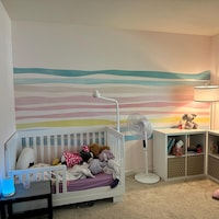 Giant Rainbow Stripes Wall Decals, Rainbow Wall Decal, Nursery Room ...