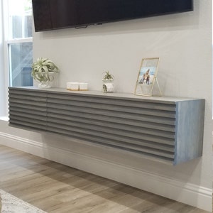 Modern Farmhouse Custom Color Solid Wood Hardwood Floating TV Console ...
