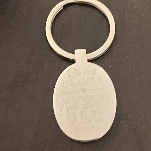 Engraved Daughter Oval Keyring, to My Daughter From Mum, Stainless ...