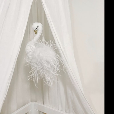 Flying Swan Mobile, Swan Mobile, Tulle Swan, Baby Girl Mobile, Swan ...