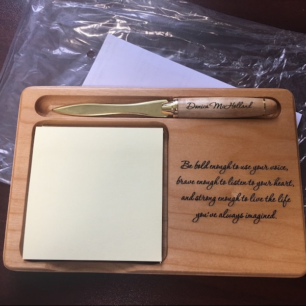 Personalized Desktop Memo Holder With Monogram Design Options and Font ...