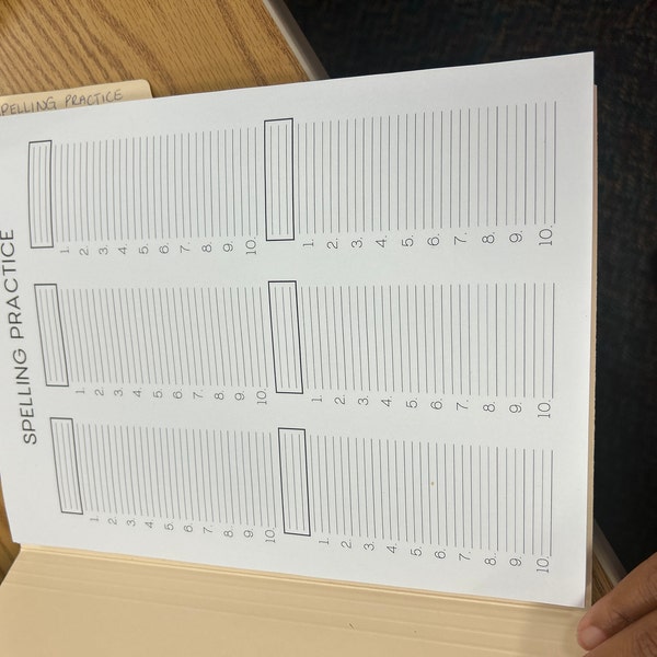 Spelling & Handwriting Practice Sheet With Guidelines (printable PDF ...