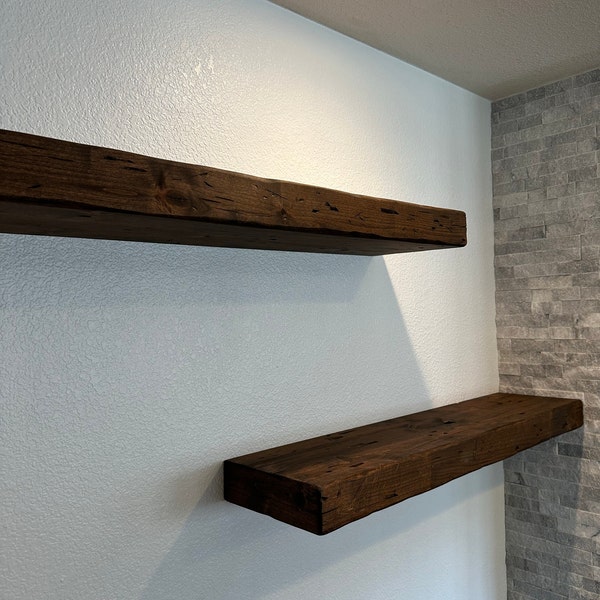 Matte Distressed Floating Shelf - Etsy