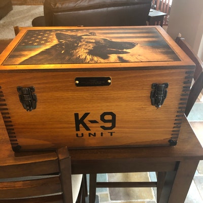 K-9 Unit Thin Blue Line Keepsake Box - Etsy