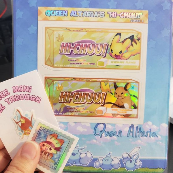 Hi-chuu! Pokemon Pikachu Raichu Holo Vinyl Sticker Sheet for Hydroflask ...