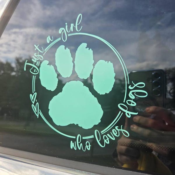 Dog Lover Vinyl Decal, Car Window Sticker, Dog Paw Design - Etsy