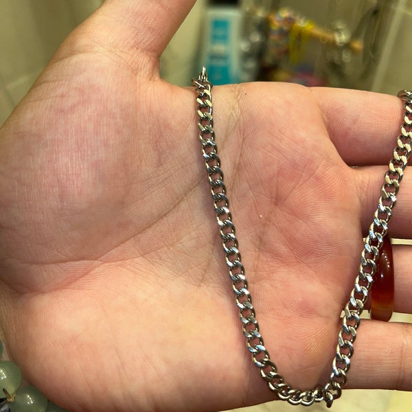 Waterproof Men's Chain Necklace / Cuban Chain / 4mm 316L Stainless ...