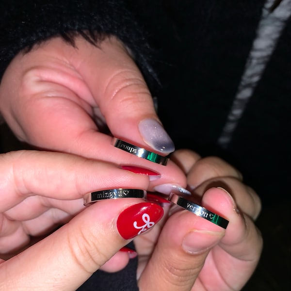 SEVENTEEN RING/ Personalized Ring, Subtle Engraved Ring, OUTSIDE Only ...