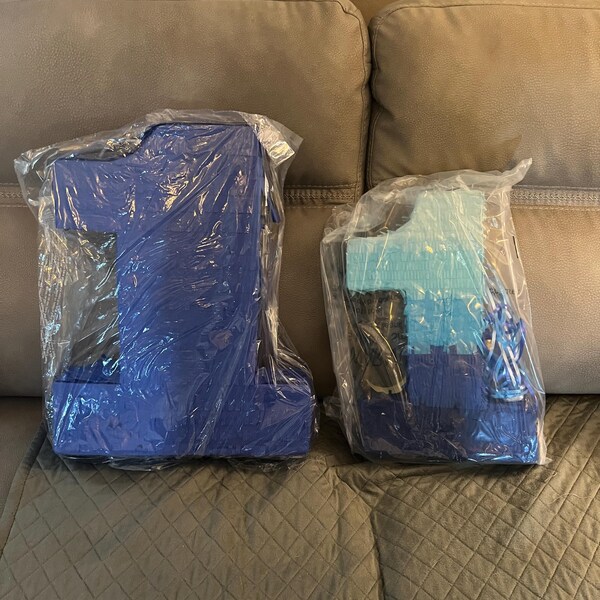 20'' Tall Number One Pinata First Birthday Pinata Bright Green Dinosaur ...