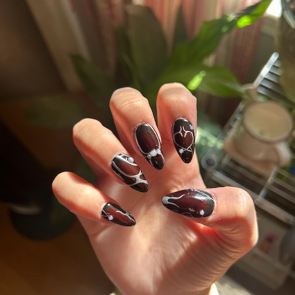 Cat Eye Moon and Stars Press on Nails - Etsy