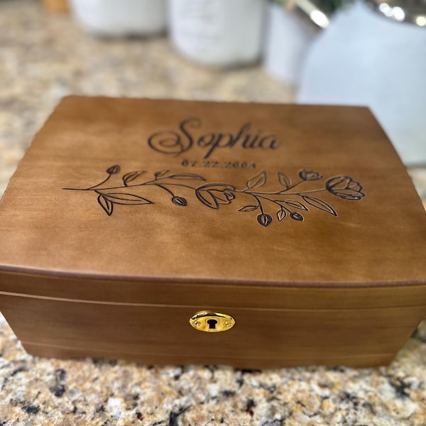 Personalized Wooden Jewelry Box, Customized Retro Jewelry Box ...