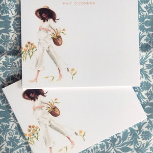 Art Print: Camera Girl in Navy and White cute Wall Art Home - Etsy