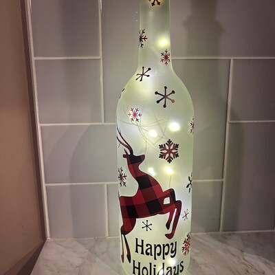 Fall Decor/hello Fall/fall Pumpkins/wine Bottle Light/led Wine Bottle ...