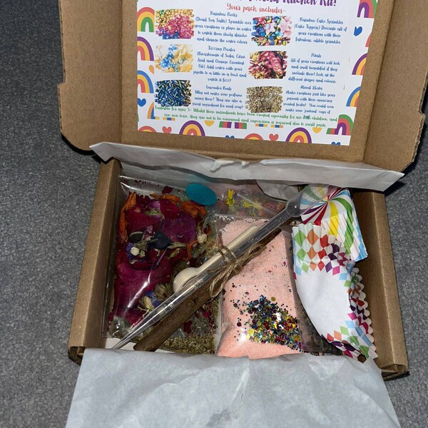 Round Sensory Tray With Painted Rice Kit, Sensory Tray Kit, Rainbow ...