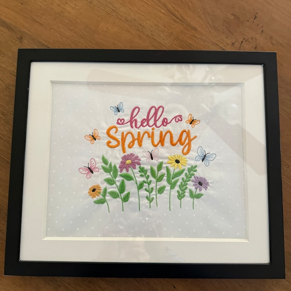 Hello Spring Embroidery Design, 4 Sizes, Instant Download - Etsy