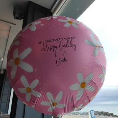 Personalised Balloon Decal, Balloon Label, Custom Vinyl Decal, Birthday ...
