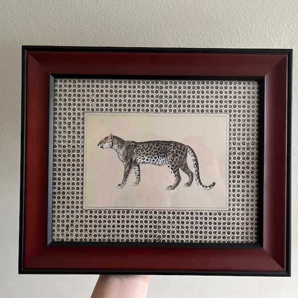 Leopard Wall Art, Neutral Vintage Painting, Maximalist Decor, Boho ...