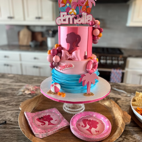 Sunset Beach Theme Cake Topper | Custom Number Cake | Personalized ...