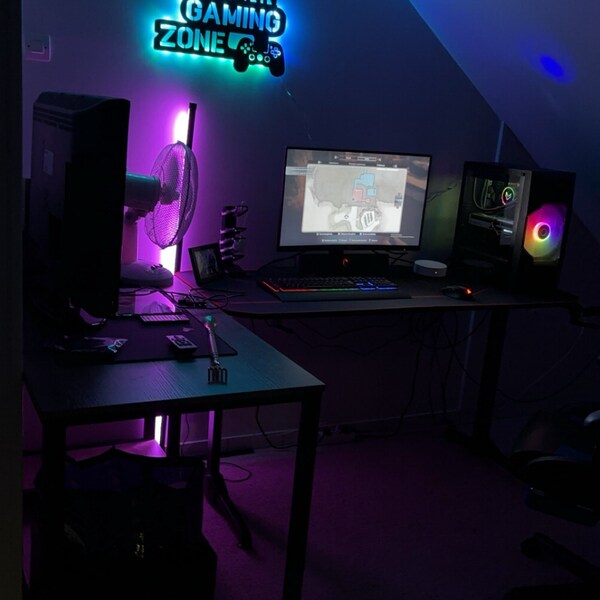 Gaming Zone LED Schild mit Wunschname Zocken Geschenke Zimmer ...