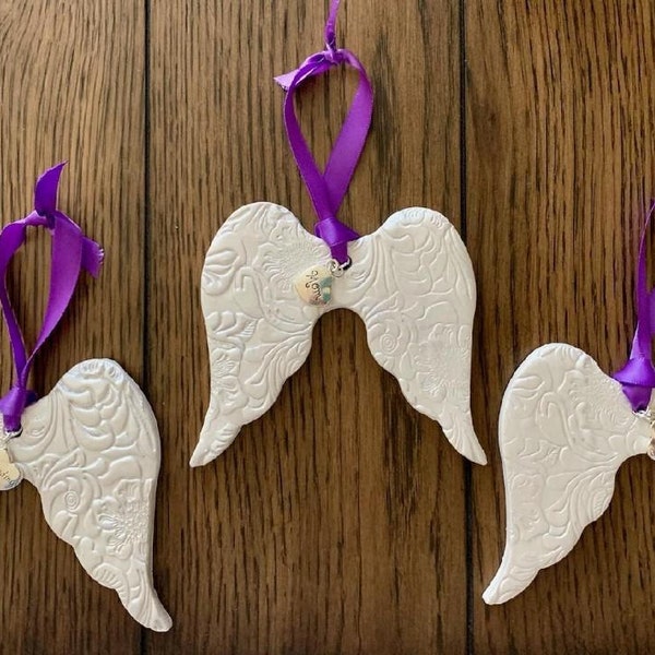 Silver Angel Wing Memorial Ornament Sympathy Gift | Loss of Loved One ...