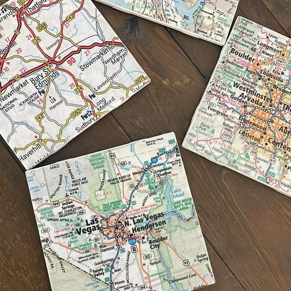 Custom Map Coaster Set World Map Coasters Personalized Coasters Custom ...
