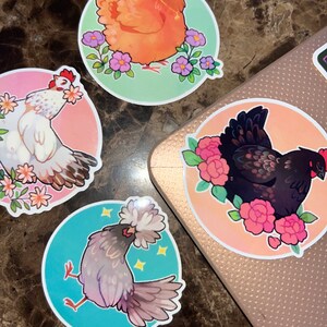 Floral Chicken Sticker Set - Etsy