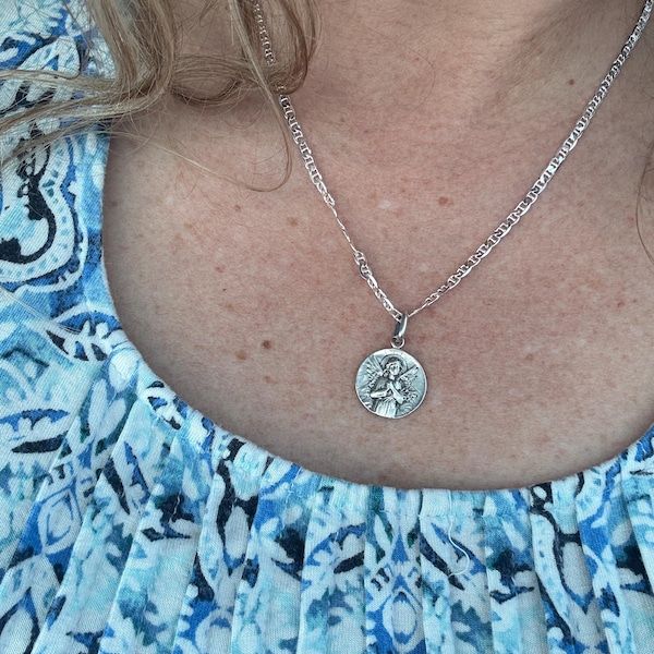 Sacred Heart of Jesus Christ Ruby and Crystal Pendant, Sterling Silver ...