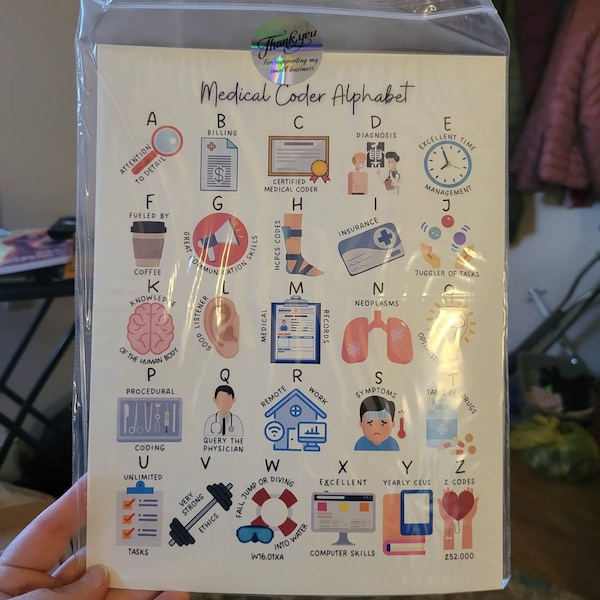 Medical Coder Alphabet Print - 8x10 © - Etsy