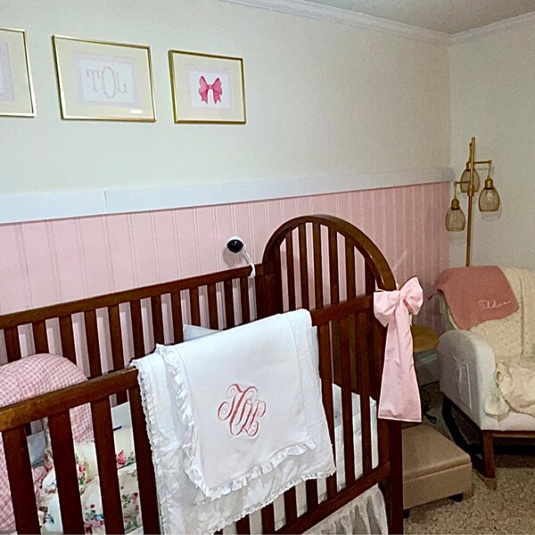 Crib Bow, Baby Bed Bow, Bow for Cribs, Pink Girly Bow, Nursery Decor ...