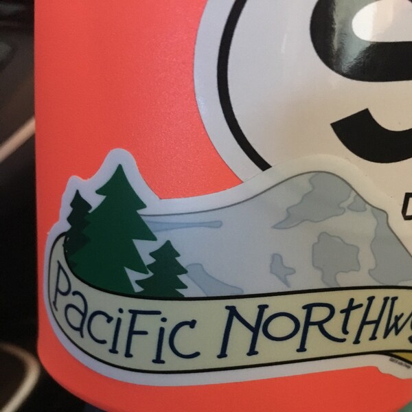 Pacific Northwest Vinyl Sticker: Hand Lettered Mountain Design - Etsy