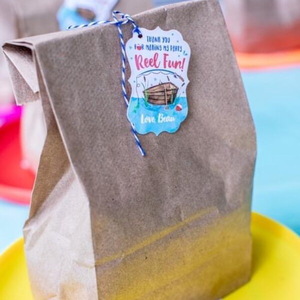 12 Fishing Birthday Favor Thank You Tag - Thank You for Making My Party ...