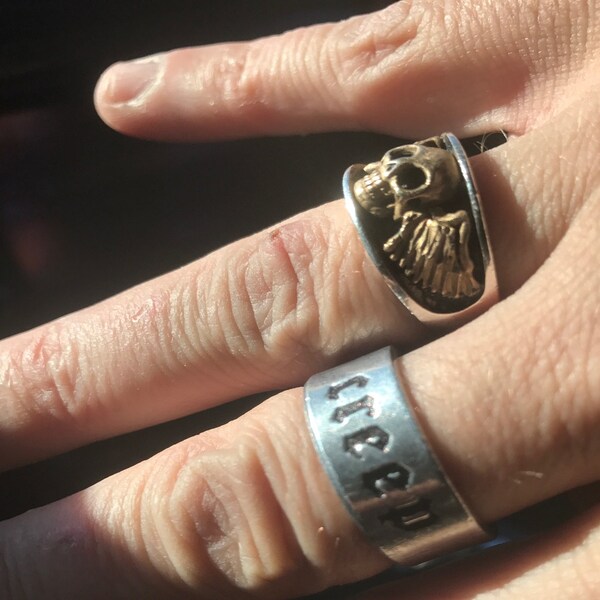 Creep Ring, Horror, Gothic, Halloween, Goth Jewelry, Aluminum Cuff Ring ...