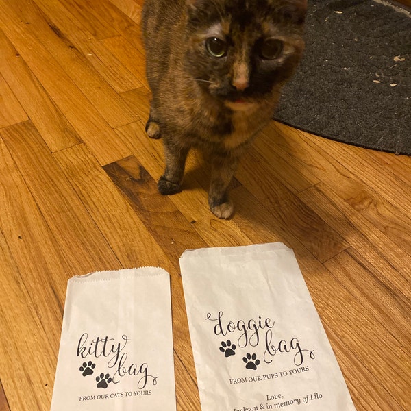 Cat Treat Favor Bags, Wedding Kitty Bags, From Our Cat to Yours ...