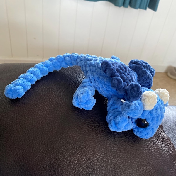 One Crochet Small Baby Dragon Plushie, Handmade Stuffie, Personalised Colours, Amigurumi Toy ...