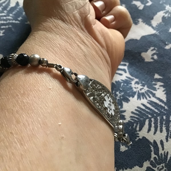 Custom Beaded Medical Alert Bracelet for Women With Free Engraving ...