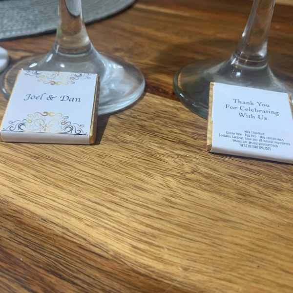 Business Custom Personalised Chocolate Favours Handmade Square Small ...