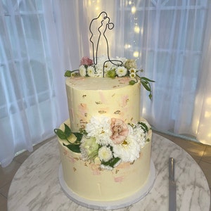 Minimalist Couple Figure Topper Couple Line Drawing Cake Topper Wedding ...