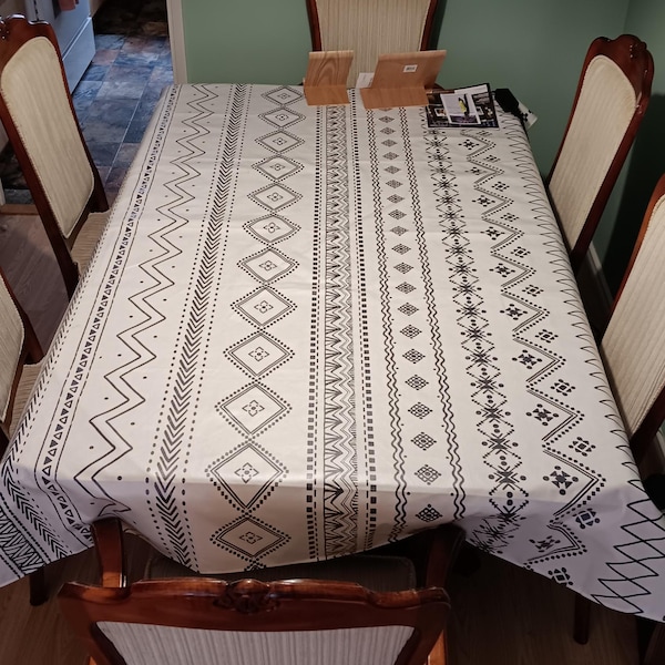 Oversized Red Tablecloth | Custom Size Linen Textured Stain Resistant ...
