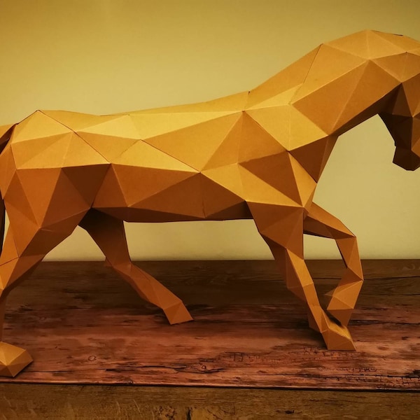 HORSE DIY 3D Papercraft PDF Paper Sculpture Template, Origami Kit ...