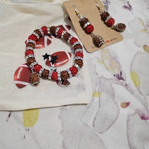 NFL 49ers Earrings and Bracelet Set, Lots of Bling for the Super-fan - Etsy