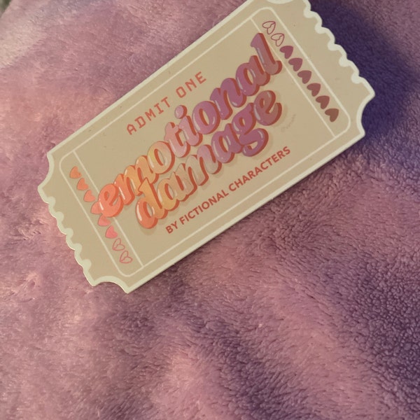 Emotional Damage Ticket Sticker: Bookish Kindle Sticker - Etsy